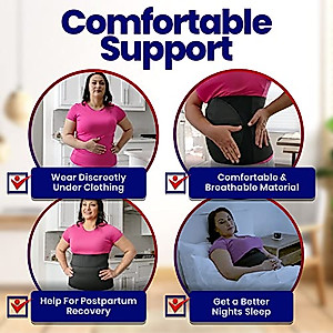 Wide Abdominal Binder Belly Wrap – Plus Size Postpartum Tummy Tuck Belt Provides Slimming Bariatric Stomach Compression or to Help Hernia or Post Surgery Healing & Support (XXL 3XL Stomach 47” to 70”