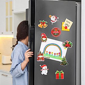 20 Pieces Christmas Magnets Set Christmas Refrigerator Magnets Santa Snowman Holiday Magnets Decorative Magnetic Fridge Decoration Xmas Magnets Fridge Magnetic Decor Car Sticker for Dishwasher Door