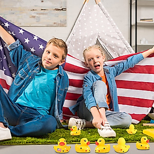 2.36 Inch Patriotic Rubber Ducks, Labor Day Red, White and Blue Stars Rubber Duckies for Fourth of July Party Supplies, Classic Rubber Duck Bath Toys for Party Favors, Baby Showers(12 Pieces)