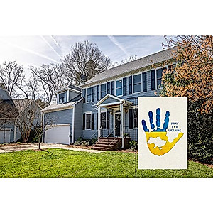 Haustalk Pray for Ukraine Garden Flags Double Sided Ukrainian National Garden Flag Ukraine Polyester Flag for Yard House Decor 12x18