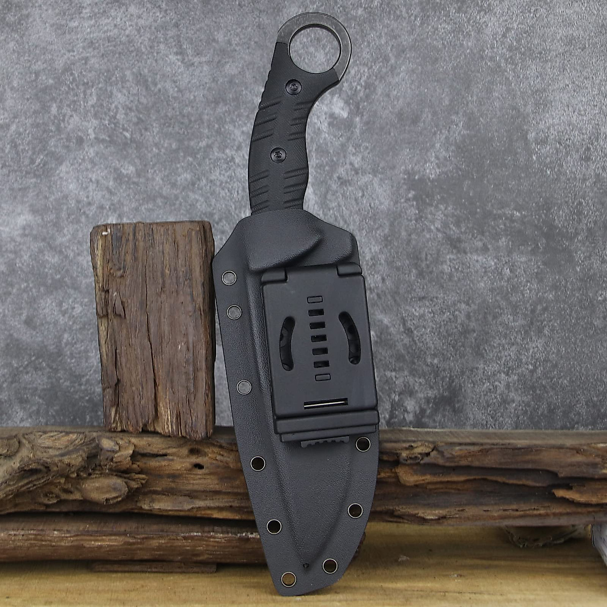 LENGREN 12.2" Hunting Full Tang Fixed Blade Knife DC53 Steel G10 Handle, Outdoor Claw Knife,Camping EDC Tools, Kydex Sheaths … … (White)