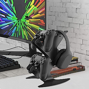 Controller Holder, Game Controller Rack Headset Stand for Xbox Series X S/Xbox one / PS5 / PS4 / NS/PC/Headset, Aluminum Metal Headset Mount Universal Organizer for Video Game Accessories