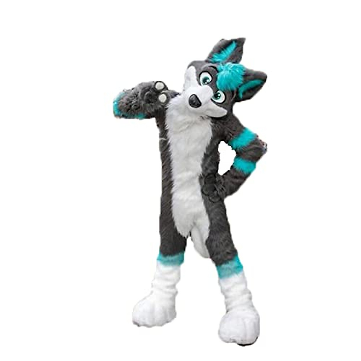 FurryWu Studio Anime Grey Husky Dog Fox Fursuit Teen Costumes Child Full Furry Suit Fursona Kigurumi Custom Note pls