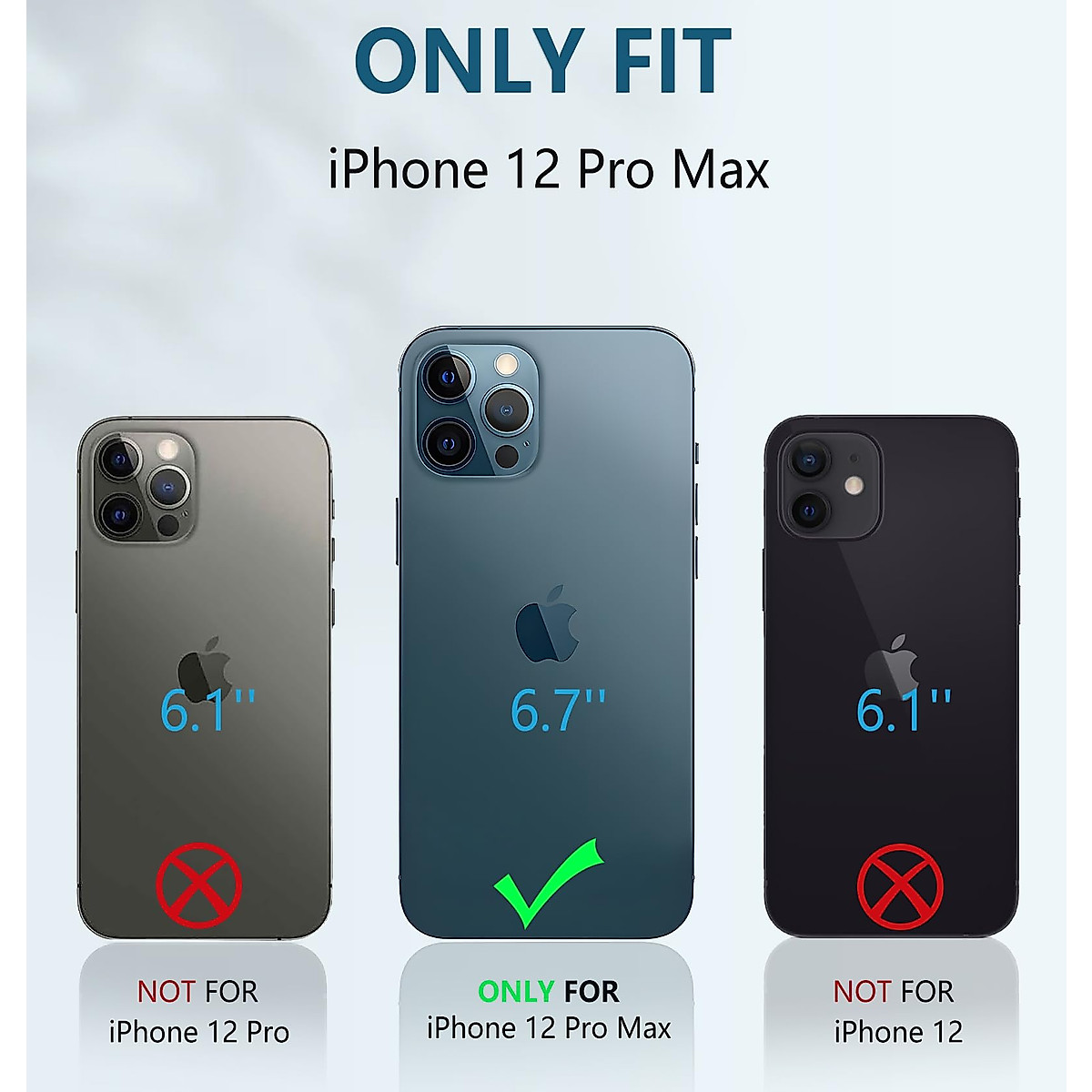 FNTCASE for iPhone 12-Pro-Max Phone Case: Military Grade Drop Proof Protection Mobile Cover with Kickstand | Matte Textured Rugged Shockproof TPU | Protective Sturdy Cases - Blue