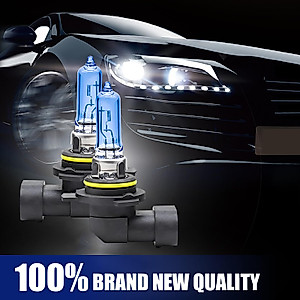 Tesnaao Pack-2 Car Halogen Bulbs, 9012 Super Bright High Beam, 12V 55W Universal Automobile Lighting Accessories, for Most Cars, Trucks and Vans (White)