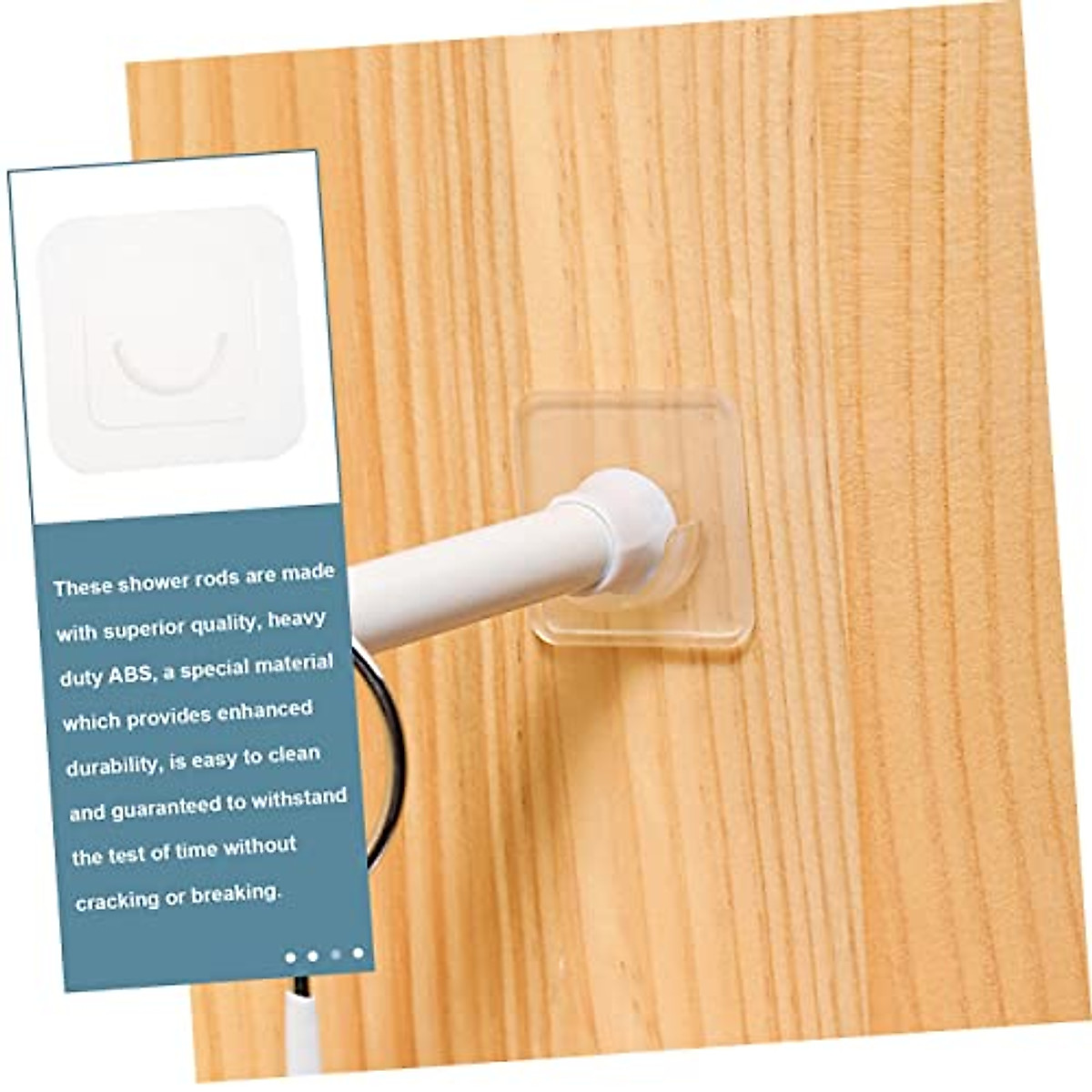 DECHOUS 3pcs Hook Bracket Shower Curtains Hooks Wall Mounted Holder Shower Curtain Holder Adhesive Curtain Rod Holders Shower Rod Mount Retainer Curtain Rod Support Shower Rod Holder Abs