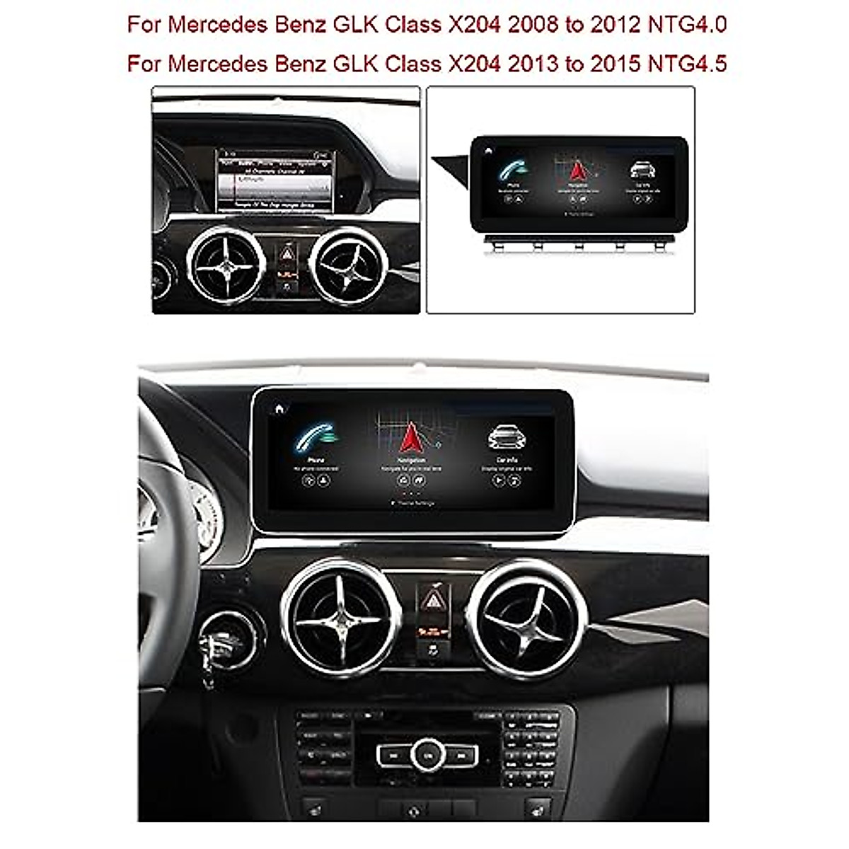 Android 12 Car Stereo GPS Sat Nav for Mercedes Benz GLK Class X204 Touchscreen Multimedia Player Support WiFi Bluetooth Mirror Link TPMS CarPlay SWC