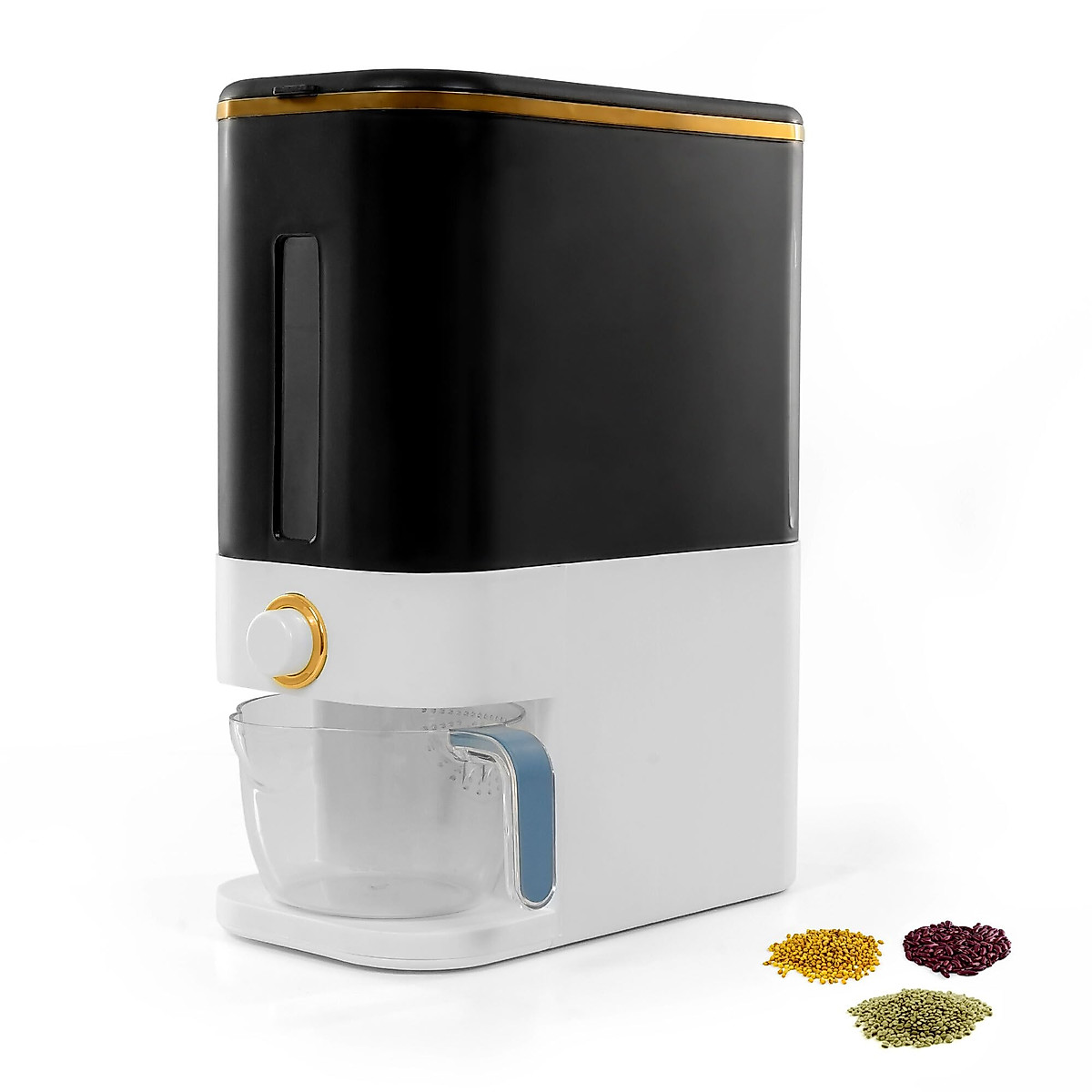 Dizpent 26.4 Lbs Rice Dispenser Countertop With Measuring Cup, Sealed Rice Storage Container, Moisture-proof Rice Container For Fresh Grains In Your Kitchen Pantry Bpa-free Grain Dispenser