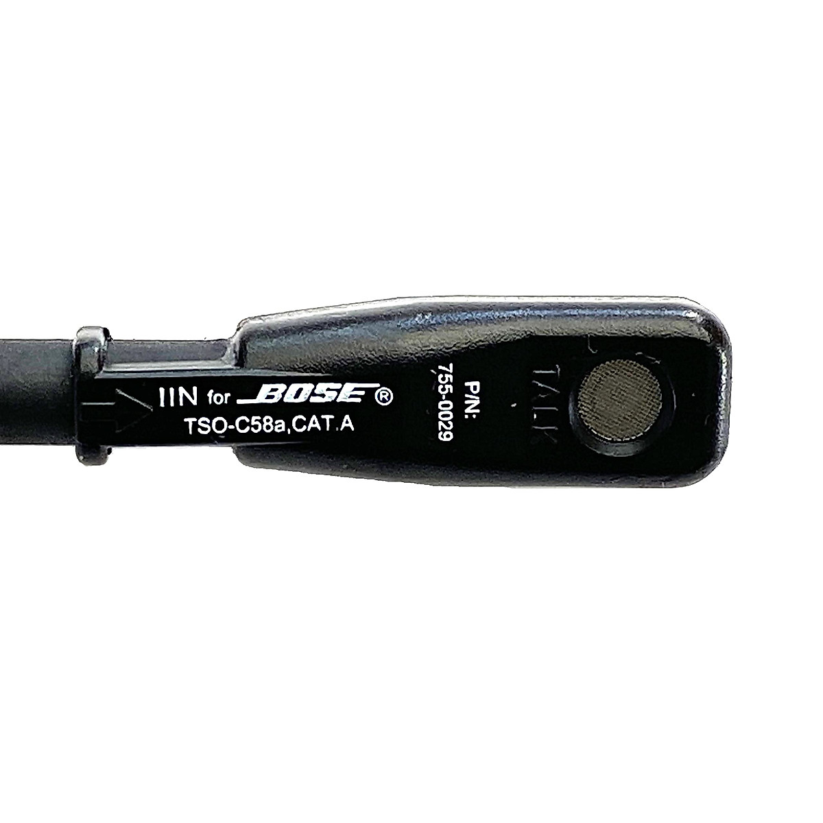 Crystal Mic Pro Lightning with TSOd Intricon Microphone. Compatible with BoseQC45 Noise Cancelling Headphones. Transforms Your Headphone into ANR Aviation Headset.