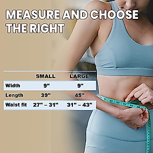 Nano Silver Tech Waist Trainers for Women Belly Fat, Men’s Waist Trimmer Belt and Sweat Band with 3 Strong Adjustable Velcro Straps, Storage Pocket, Reduce Belly Fat and Waistline, Black (Large)