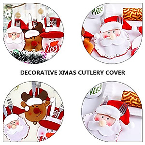 4pcs Christmas Style Cutlery Bags Exquisite Cutlery Holding Bags Desktop Decors Decor for Celebration Party