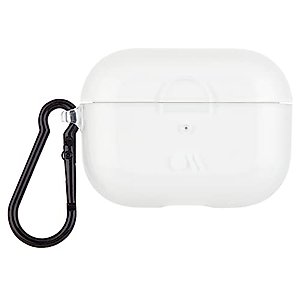 Case-Mate Protective AirPod Pro Case Cover, Soft Silicone Cover with Keychain Ring for Men and Women, Compatible with Apple AirPods Pro, Front LED Visible - Clear