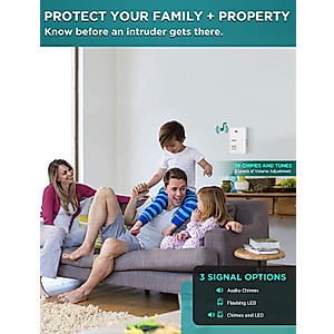 1byone Driveway Alarm, Home Security Alert System with 36 Melodies, 1 Plug-in Receiver and 1 Weatherproof PIR Motion Detector, 1000ft Wireless Transmission Range and 24ft PIR Detection Range