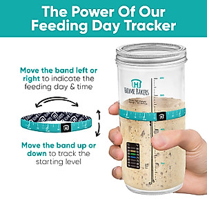 Ameeze Artisan Sourdough Starter Bundle: 24oz Wide Mouth Jar for 3 Loaves and Resusable Bread Bag