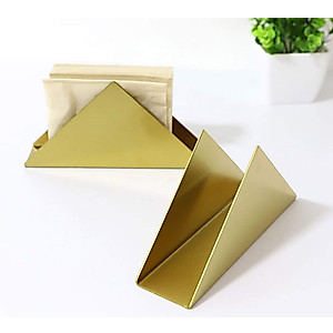 Napkin Holder, Napkin Holders for Tables Kitchen - Gold Color Flat Napkins Paper Holder, Stainless Steel Napkin Holder