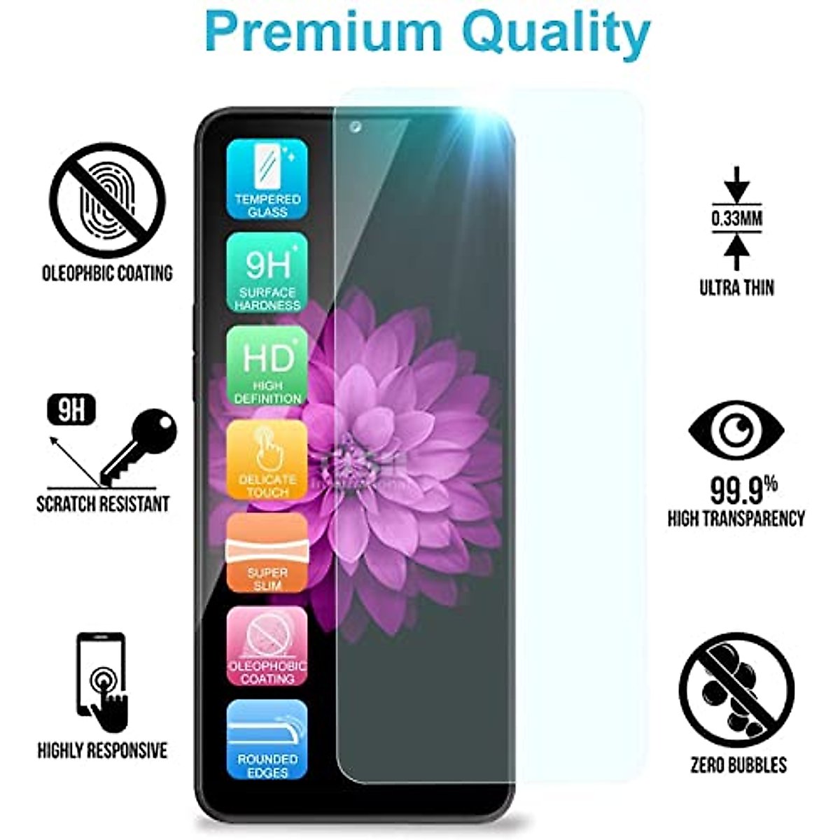 TJS for Alcatel TCL 30 Z T602DL Case, TCL 30 LE Case, with Tempered Glass Screen Protector, Dual Layer Hybrid Shockproof Drop Protection Impact Phone Case Cover for TCL 30Z / TCL 30LE (Red)