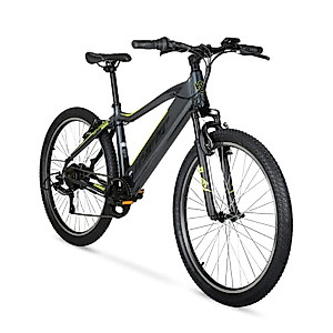 Hyper E-Ride Electric Mountain Bike for Adults 26 Inch. 250w, 36v Battery, Mountain Ebike with Shimano 6-Speed with Front Dual Shock Absorber. Electric Bicycle for Adults.
