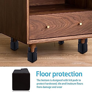 KELEAPEKER 4pcs Furniture Risers,Desk Risers for Desk Legs,Adjustable,with Screw Clamp,for Lifting The Bed, Sofa, Table, Desk, Cabinet and Bookshelf