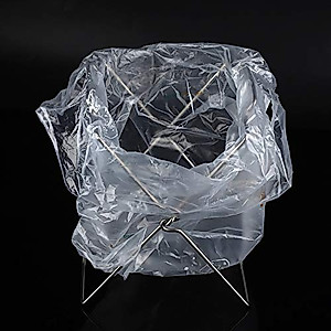 Nicoone Foldable Trash Bag Holder Trash Bin Stand, Folding Mini Plastic Bag Trash Bin Holder Garbage Bags Storage Rack, Space Saving Kitchen Organizer