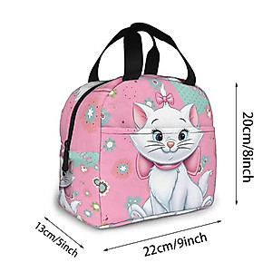 Yunlenb Cartoon Character The Aristocats Lunch Bag For Men Women Proof Portable Reusable Thermal Lunch Box Cooler Tote For Travel Picnic Work. One Size, White
