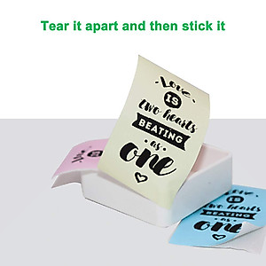 Peripage Colorful Mini Printer Paper Sticker, Thermal Printing Paper Can be Pasted fit for A6/A8 Waterproof, Oilproof, Scratchproof,3 Roll(Pink,Blue,Yellow),3.6m/roll