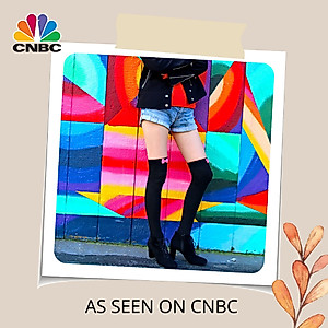 Millennials In Motion Kawaii Thigh High Socks Heart Pink Bow Lolita Fairycore Over The Knee Pastel Leg Warmer Warm Kpop Stockings Long Anime Tights (Pink Bow)