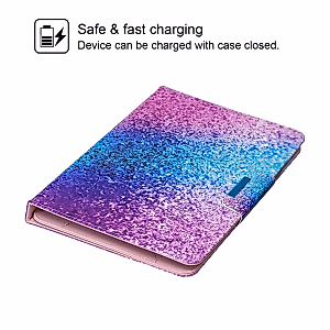 Universal 8.0 inch Tablet Case, Newshine Magnetic Closure Flip Stand Cover with Card/Cash Slots for iPad Mini/Galaxy Tab 8.0 Tablet/Amazon Kindle Fire HD HDX other 8.0 Tablet - Blue Purple