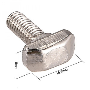 uxcell M6x16mm T-Slot Drop-in Stud Sliding Screw Bolt Carbon Steel 20pcs for 30 Series European Standard Aluminum Profile