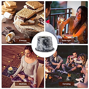 ORGXpert Tabletop Fire Pit Smokeless -The Original Marble Tabletop Fire Bowl, Mini Personal Portable Fireplace for Indoor & Garden, S’Mores Maker(Volcano Shape)