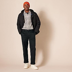 Amazon Essentials Men's Classic-Fit Wrinkle-Resistant Flat-Front Chino Pant (Available in Big & Tall), Black, 38W x 30L