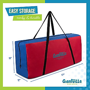 Giantville Giant 4 in a Row Connect Game + Storage Carry Bag - 4" Wide X 3.5" Tall - Oversized Jumbo Sized Entertainment for Outdoor/Indoor Play for Kids & Adults - Durable Waterproof - 2024 Version
