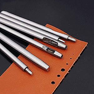 10Pcs Leather Hole Punch Cutter 0.5mm-5mm Leather Working Tools for Leather Watch Bands Belts Canvas Paper Plastics Round Hollow Hole Punch Cutter Tool