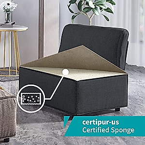 BALUS L Shaped Modular Convertible Sectional Sofa with Ottoman,U Shaped Couch with Reversible Chaise, Free-Combined Oversized Sectional Sleeper Sofa Furniture Sets for Living Room