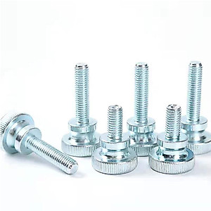 10 Pcs Galvanized Flat Knurled Head Fully Threaded Thumb Screws Bolts Fastener,Thumbscrew Threaded Knurled Grip Knobs Thumb Screw,Vesa Screws, Monitor Mount Screws for TV and Monitor Mount(M4x30mm)