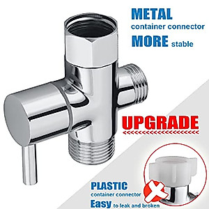 Brass Bidet T Adapter with Toilet Connector Line, Bidet Adapter Valve with Shut Off Valve, Connect to 1/2 or 3/8 Bidet Hose, 7/8" Toilet Tee Adapter for Handheld Bidet Attachment,Chrome,SonTiy