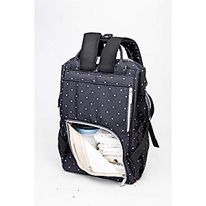 Milky Chic Mommy Diaper Bag- Waterproof USB Charging Port Stroller Straps Changing Pad (Dots)
