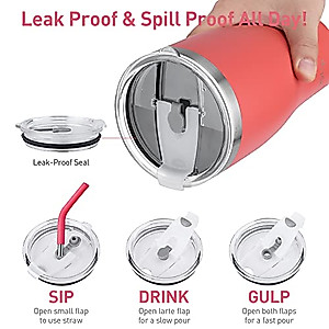 EngyUp 30 oz Insulated Tumbler with Lid and Straw, Healthier Small Molecule Water Insulated Cup, Reusable Stainless Steel Coffee Tumbler, Travel Coffee Mug, Dishwasher-safe Thermal Cup, Pink