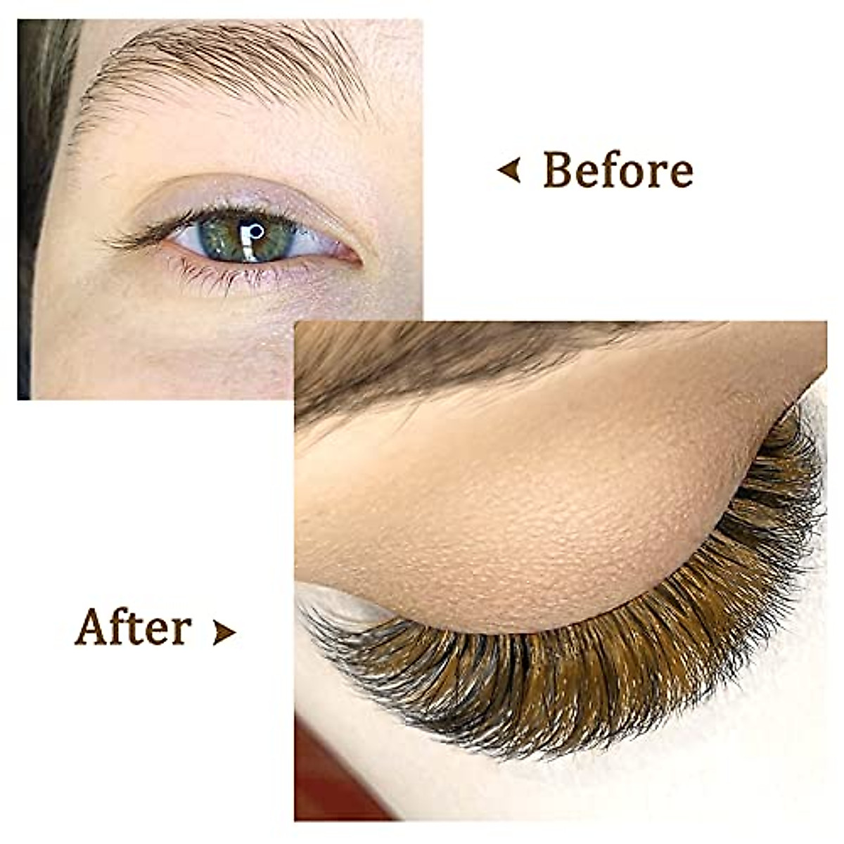 Easy Fan Volume Lashes .07 D Curl Brown Volume Lash Extensions 9-16mm Mixed Lash Tray Color Lashes Extension Self Fanning 2D-10D Volume Eyelash Extensions by QUEWEL (Brown 0.07 D 9-16mm)