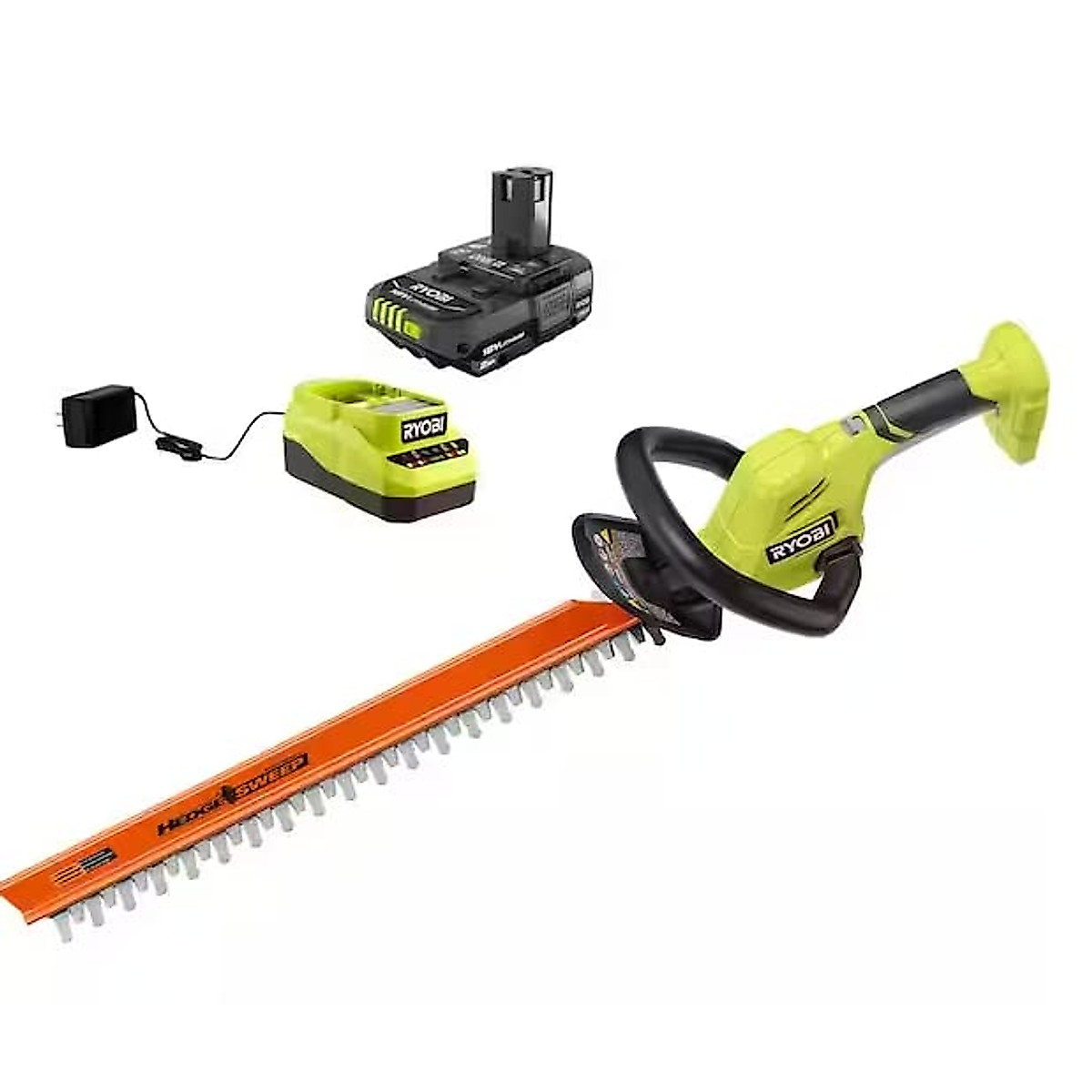 RYOBI ONE+ 18V 22 in. Lithium-Ion Cordless Hedge Trimmer with 2.0 Ah Battery and Charger