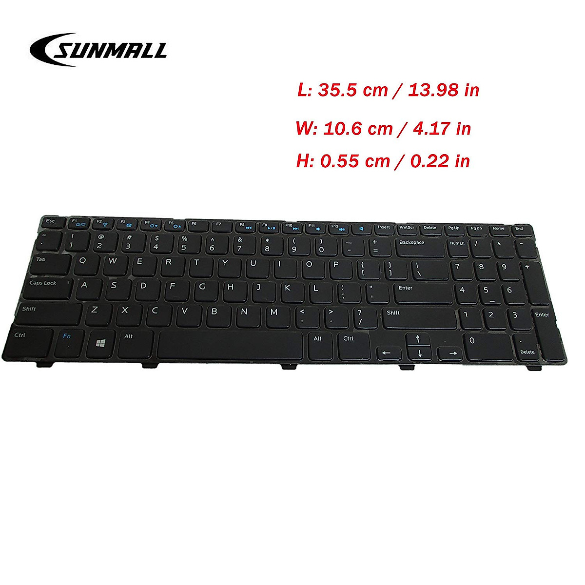 SUNMALL Laptop Keyboard Replacement without Backlit Compatible with Inspiron 15 3521 3537 15v-1316 15R 3521 3537 5521 5528 5537 5535 M531R, atitude 3540, Vostro 2521 US Layout P/N NSK-LA0SC NSK-DY0SW