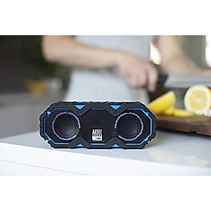 Altec Lansing LifeJacket Mini - Waterproof Bluetooth Speaker with Lights, Portable Wireless Speaker for Pool, Beach, Hiking, Sports, Camping, 16 Hour Playtime, Floats in Water