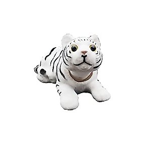 ihreesy Car Dashboard Decoration,Shaking Head Tiger Ornament Bobble Head Car Ornament Cute Car Dash Ornament Decoration for Car Vehicle Home,White