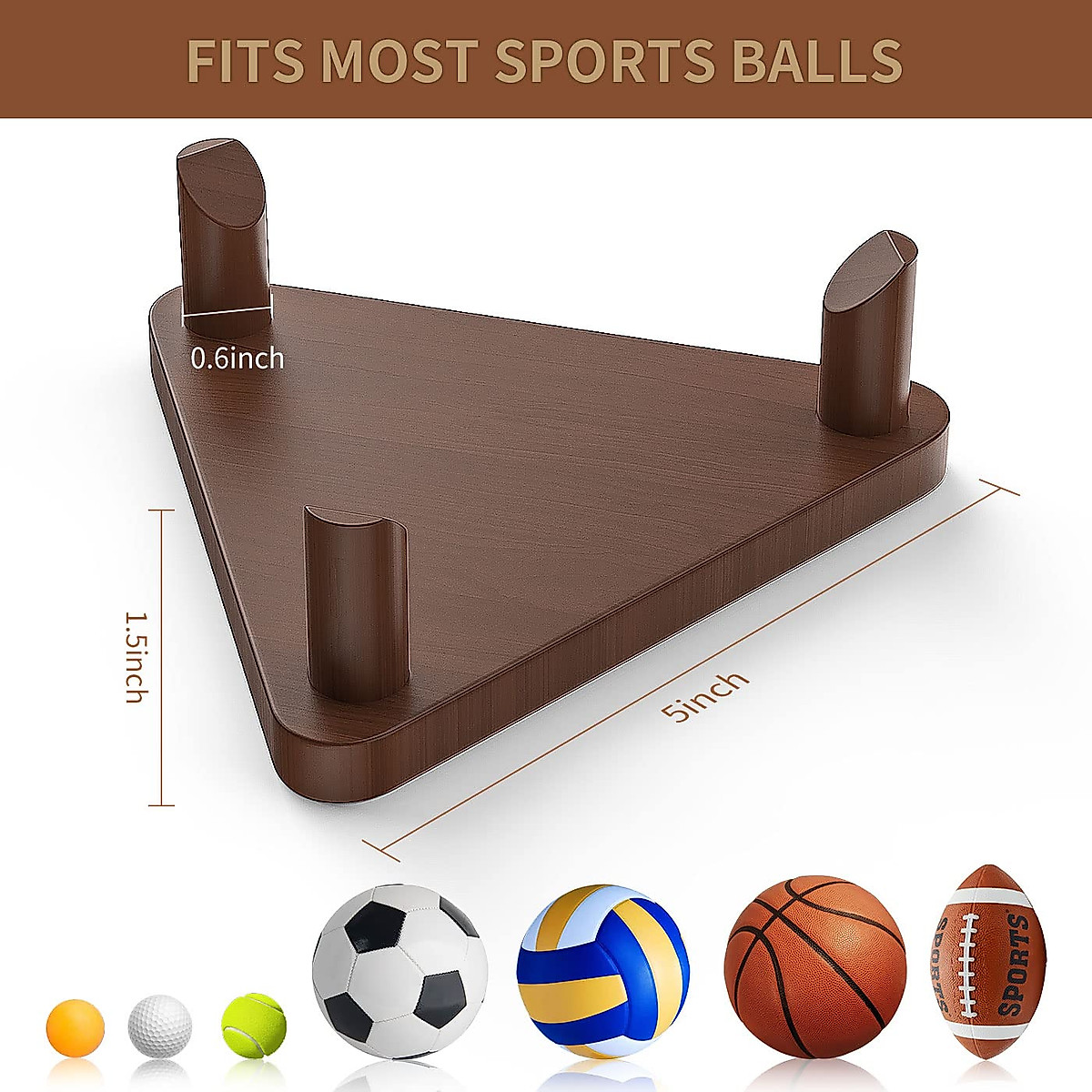 Ball Stand Holder,Ball Display Stand Wooden for Football Basketball Stand Soccer Ball Holder,Rugby Ball Volleyball Sports Ball Storage Rack Made of Solid Wood,Trophy Autograph Memorabilia Display Case