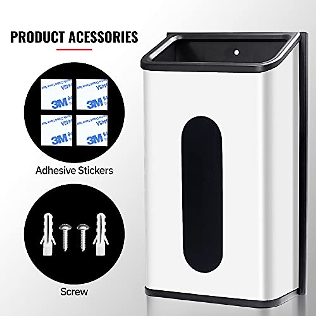 Wall Mount Grocery Plastic Bag Holder and Dispenser for Plastic Bags,LINAN Stainless Steel Bag Saver, Anti-Fingerprints, White