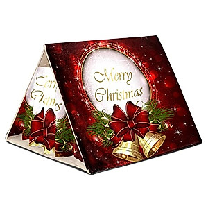 enheng Small Pet Hideout Christmas Golden Bell with Red Bow Hamster House Guinea Pig Playhouse for Dwarf Rabbits Hedgehogs Chinchillas