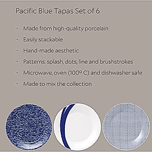 Royal Doulton Pacific Mixed Patterns Tapas Plates Set of 6
