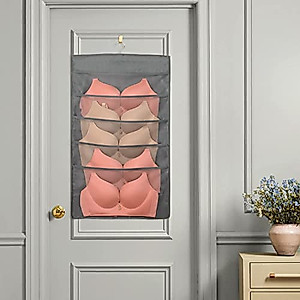 Lirex Hanging Organizers 2 Pack Bundle, 8-Pocket Handbag Hanging Organizer and 10-Pocket Underwear Hanging Organizer Bra Storage, Oxford Cloth Organizer for Family Closet Bedroom, Universal Fit