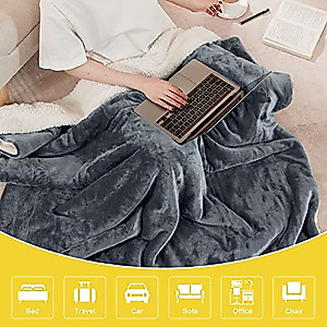 NICETOWN Weighted Blanket Sherpa Throw Blanket for Couch, Dual Sided Warm Thick Blankets and Throws for Baby Super Soft Cozy Fuzzy Travel Picnic Blanket for All Seasons (50"x 60", Dark Grey)