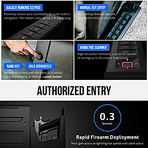 VAULTEK Slider Series Rugged Smart Handgun Safe Quick Auto-Open Sliding Door Pistol Safe with Rechargeable Li-ion Battery