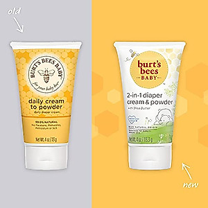 Burt's Bees Baby Daily Cream to Powder, Talc-Free Diaper Rash Cream - 4 Ounces Tube